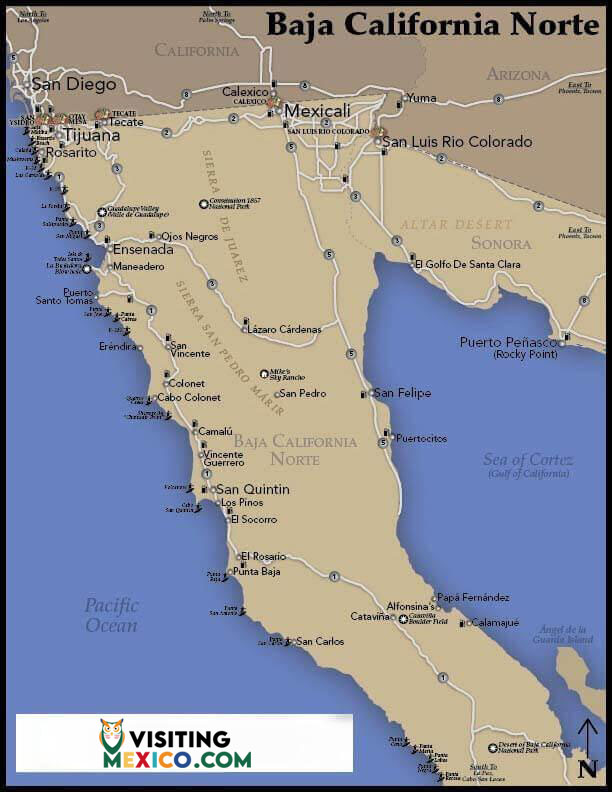Map of Baja California | Visiting Mexico