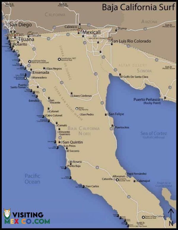 Baja Surf Map | Visiting Mexico
