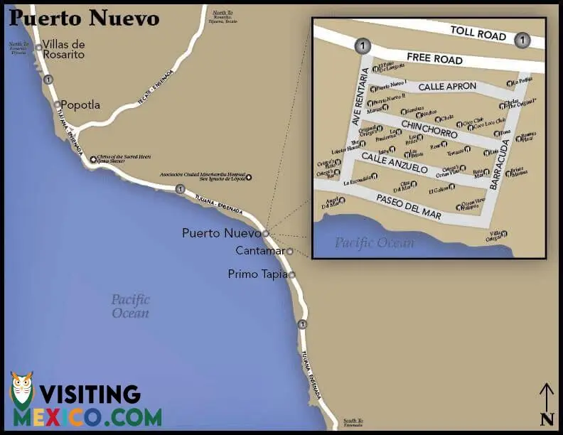 Puerto Nuevo Map & Lobster Guide