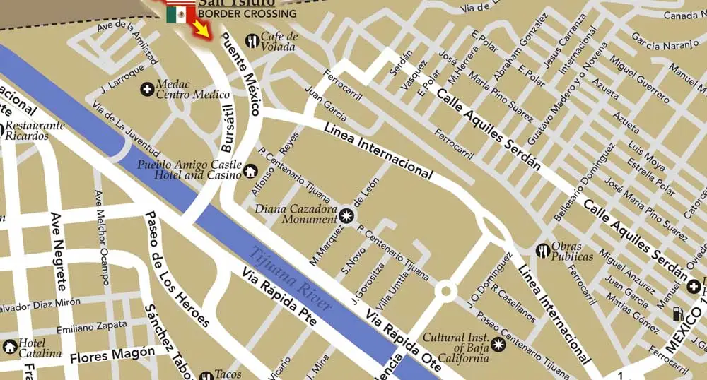 Tijuana Maps | Border Crossing, Directions & City Maps